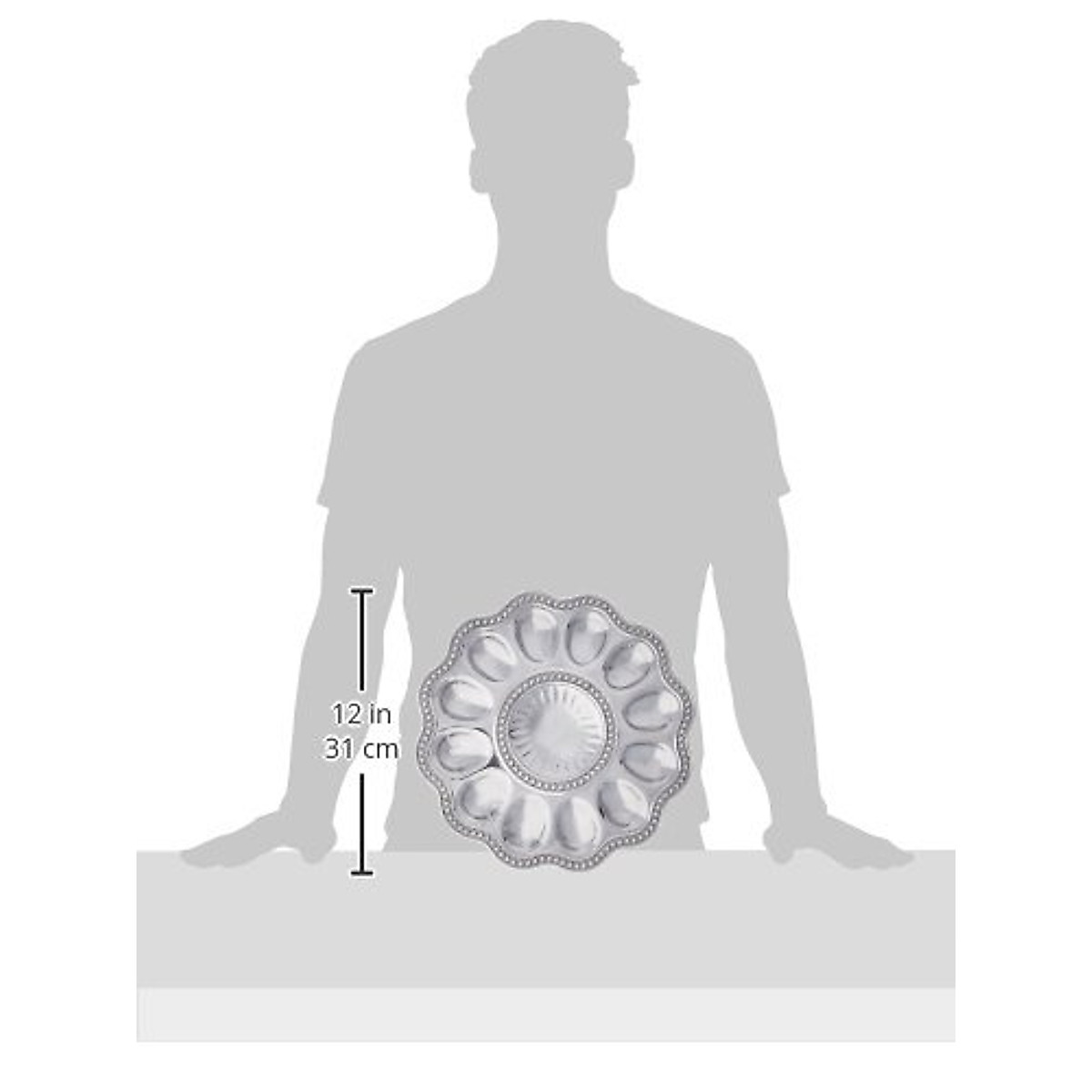 Wilton Armetale Flutes and Pearls Egg Serving Tray