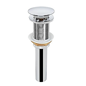NearMoon Bathroom Pop up Drain, Brass Sink Drain Strainer for Bathroom Assembly Stopper Vessel Sink, Anti-Clogging (Without Overflow, Chrome Finish)