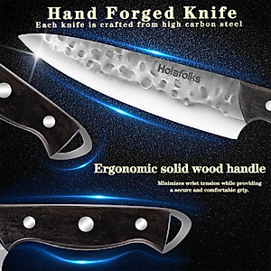HolaFolks Chef Knife, 8 Inch Professional Kitchen Knife High Carbon Stainless Steel Butcher Knife Ultra-Sharp Boning Knife with Ergonomic Handle Gift Box Home Restaurant