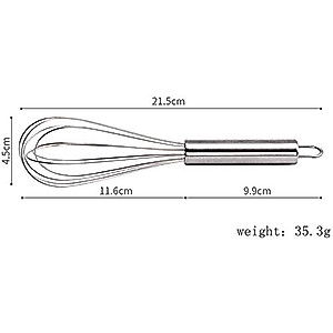 Aniso Stainless Steel Whisk (8.4 inches, Silver)
