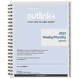 AT-A-GLANCE 2023 Weekly & Monthly Planner Refill, Outlink, Hourly Appointment Book, 8-1/2" x 11", Large, Spiral Bound (70200910)