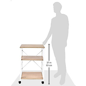 Amazon Basics Multipurpose Rolling Cart, Desk Extender, Natural