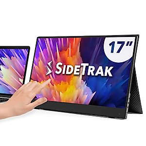 SideTrak Solo 17.3” Touchscreen Portable Full HD LED Monitor, Laptop Dual Screen Computer Extender with Large Display Cover, for PC, Gaming & Chrome, HDR Enabled, Powered by USB-C or HDMI