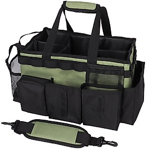 GRTCZYSL Cleaning Caddy Bag for Housekeepers, Cleaning Caddy Supplies Organizer, Wearable Cleaning Detailing Bag with Handles and Shoulder Strap Car Cleaning Tool Organizers Bag-Green