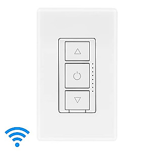 Luvoni WiFi Smart Dimmer Switch, 3-Way/Single Pole Electrical Light Switch, 3 Button, 300 Watt max, LED Compatible, Screwless Wall Plate Included, Compatible with Alexa and Google Assistant