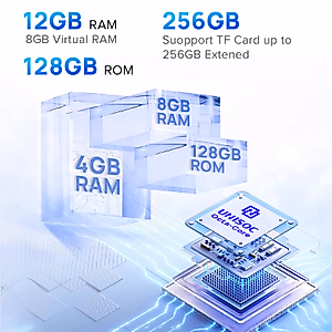 Ulefone Unlocked Cell Phones, Note 16 Pro 12GB + 128GB, 8-Core, 6.52" HD+ Display Unlocked Smartphone, Android 13, 50MP + 8MP, 4400 mAh, Dual 4G LTE, Fingerprint/Face Detection, T-Mobile, Blue