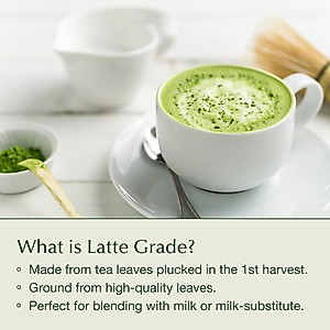 Encha Latte Grade Matcha Powder - First Harvest Organic Unsweetened Matcha Green Tea Powder, From Uji, Japan (30G/1.06 Ounce) Premium Powder for matcha latte, matcha smoothie | Caffeine, L-Theanine