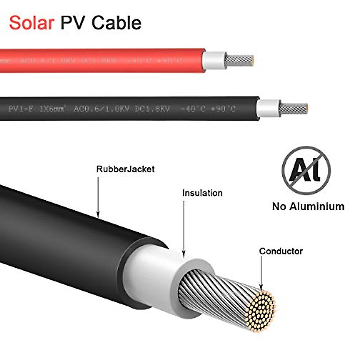 BEAYFILY 10AWG Solar Extension Cable Wire,Solar Panel Adaptor Cable with Male and Female Weatherproof Connector (10 Ft)