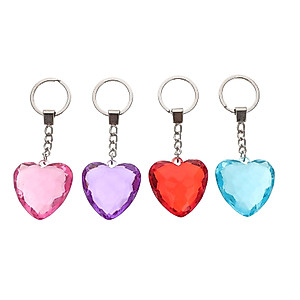 4Pcs key chain valentines keychain Heart Shape Key Holder crystal heart keychain for couples keychain heart key Hanging heart key pendant decoration bag lovers bags Acrylic