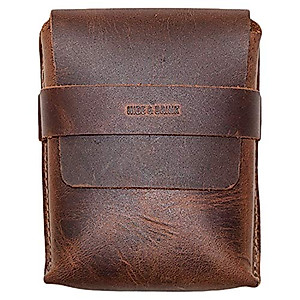 Hide & Drink, Card Organizer Pouch, Holds Up to 12 Cards Plus Folded Bills, Coin Holder, Vintage Case, Stylish Accessories, Full Grain Leather, Handmade, Bourbon Brown