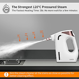 Handheld Steam Cleaner, Handheld Steamer for Cleaning, with Steam Lock Button for Hands-free Steaming, Continuous Steam with Unlimited Use Time, 120℃, for Home Furniture Upholstery Sofa Grout Tile