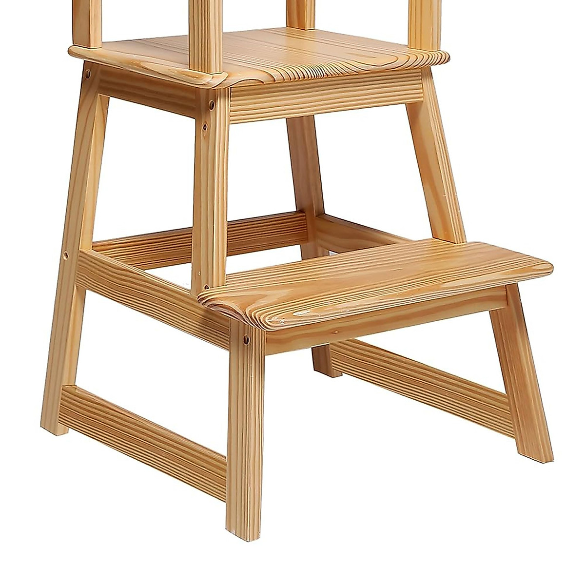 SDADI Kids Kitchen Step Stool with Safety Rail - for Toddlers 18 Months and Older, Natural LT01N