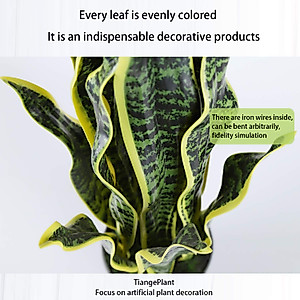 Artificial Snake Plant Faux Sansevieria 26 Inch Feaux Plastic Greenery Agave Potted Plants for Home Office Garden Decoration