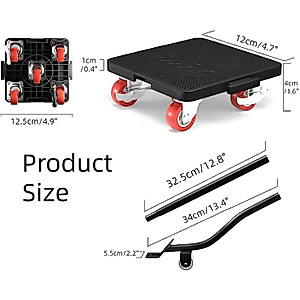 Heavy Duty Furniture Mover Dolly Set with Lifter, 360° Rotation 5-Wheel Furniture Dollies, 400kg/800Lbs Capacity Heavy Stuff Moving Tool Set