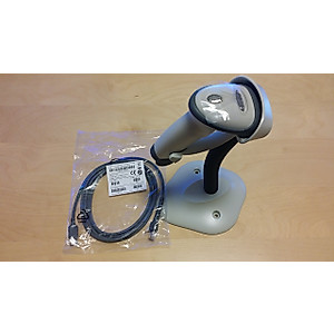 Zebra/Motorola Symbol LS2208 Handheld Barcode Scanner, Includes Stand and USB Cord (White)
