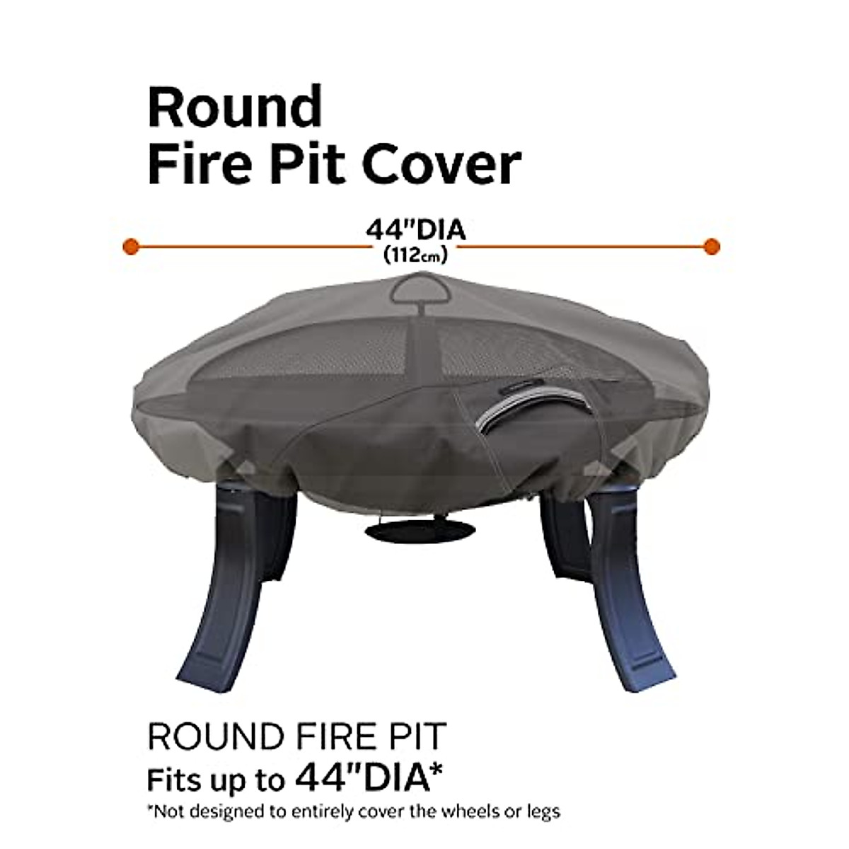 Classic Accessories Ravenna Water-Resistant 44 Inch Round Fire Pit Cover, Outdoor Firepit Cover