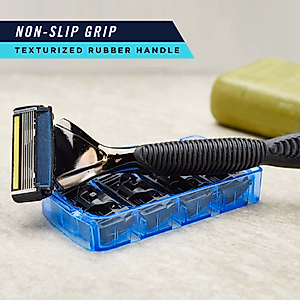 SWIPE Premium Men's 6-Blade Razor Kit (Flex Head Handle + 24 Refills)