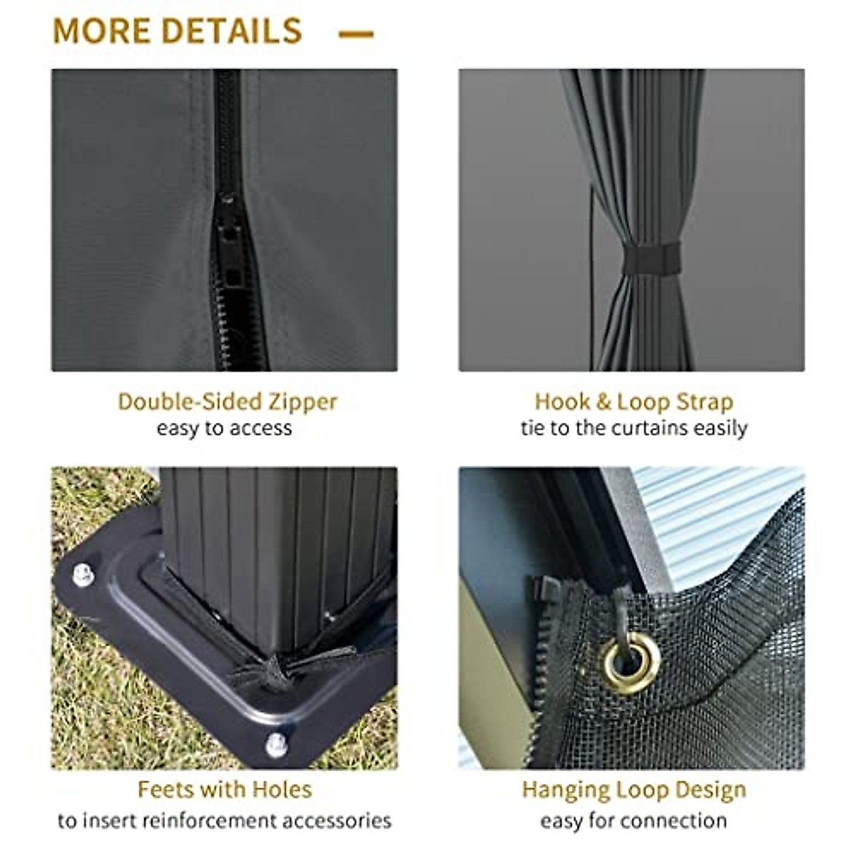 TBGFPO 10x10 Hardtop Gazebo Outdoor Gazebo Canopy Vented Roof Pergolas Aluminum Frame with Curtains, for Garden,Patio,