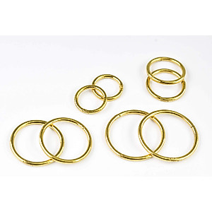 4Pairs 18G Surgical Steel Hinged Clicker Segment Nose Rings Hoop Helix Cartilage Daith Tragus Sleeper Earrings Body Piercing for Women Men (18G - Gold - (6mm-12mm) - 4Pairs)