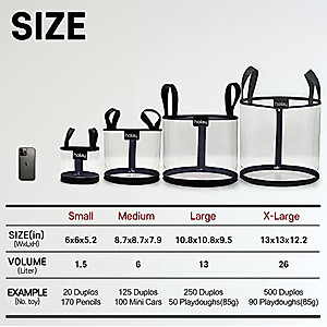 holay baby Nursery Kids Transparent Basket Storage bags Organizer For Toys, Stuffed Animals, Blocks, Clays Baskets Bins Chest Various Sizes Safe Material(Large)