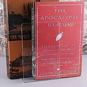 tegongse 2Pcs Book Ends, Clear Acrylic Bookends, Non-Skid Bookend Supports, Book Stopper for Books/Movies/CDs/Video Games