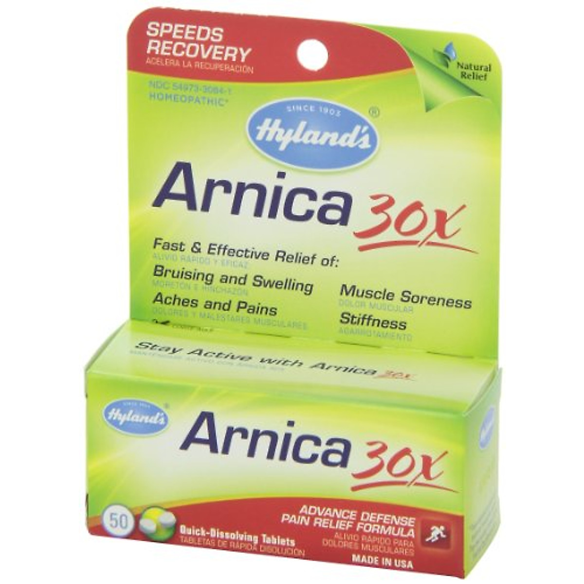 Hyland's Arnica Tablets 30X, Natural Homeopathic Bruising and Pain Relief, 50 Count (Pack of 6)