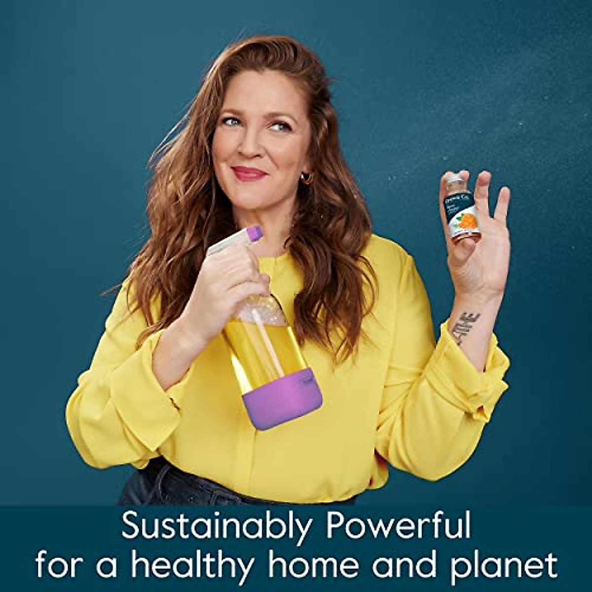 Grove Co. Floor Cleaner Refill Concentrate (2 x 1 Oz) + 1 x Durable Glass Spray Bottle (16 Oz) Plant-Based Cleaning Supplies Bundle, No Plastic Waste, 100% Natural Orange & Rosemary Scent