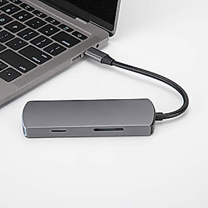 UBS Hub Extension, 6 in 1 USB3.0 Adapter Type C Multi‑Port USB C Expander Dock, to HDMI 4K Adapter Cable for Chrome Operating System/Windows7/8/10/XP/Linus/Vista