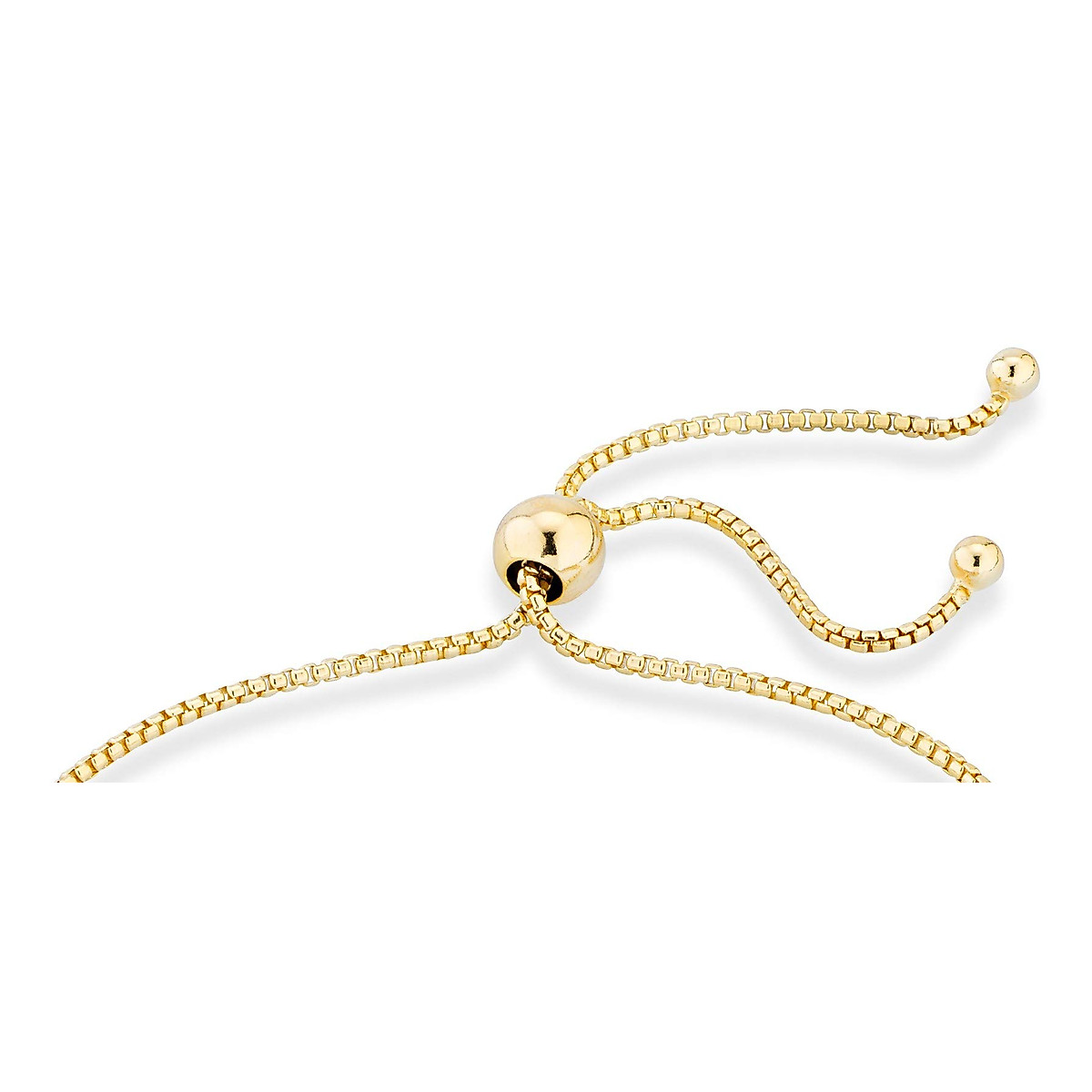 Miabella 925 Sterling Silver or 18Kt Yellow Gold Over Silver Italian Adjustable Bolo 3mm Round Mesh Chain Bracelet for Women Made in Italy (yellow-gold-plated-silver)