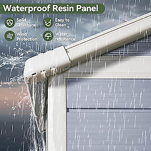 Aoxun 6x4FT Resin Outdoor Storage Shed with Floor, Plastic Garden Shed with Lockable Door and Window, Tools House to Store Patio Furniture, Bike Accessories, Garbage Can and Lawn Mower - Grey