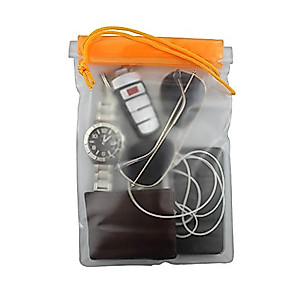 SE Set of 3 Waterproof Plastic Pouches with Hook and Loop Closure - TP126-3