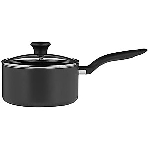 T-fal Initiatives Nonstick Sauce Pan with Lid 3 Quart Cookware, Pots and Pans, Dishwasher Safe Black