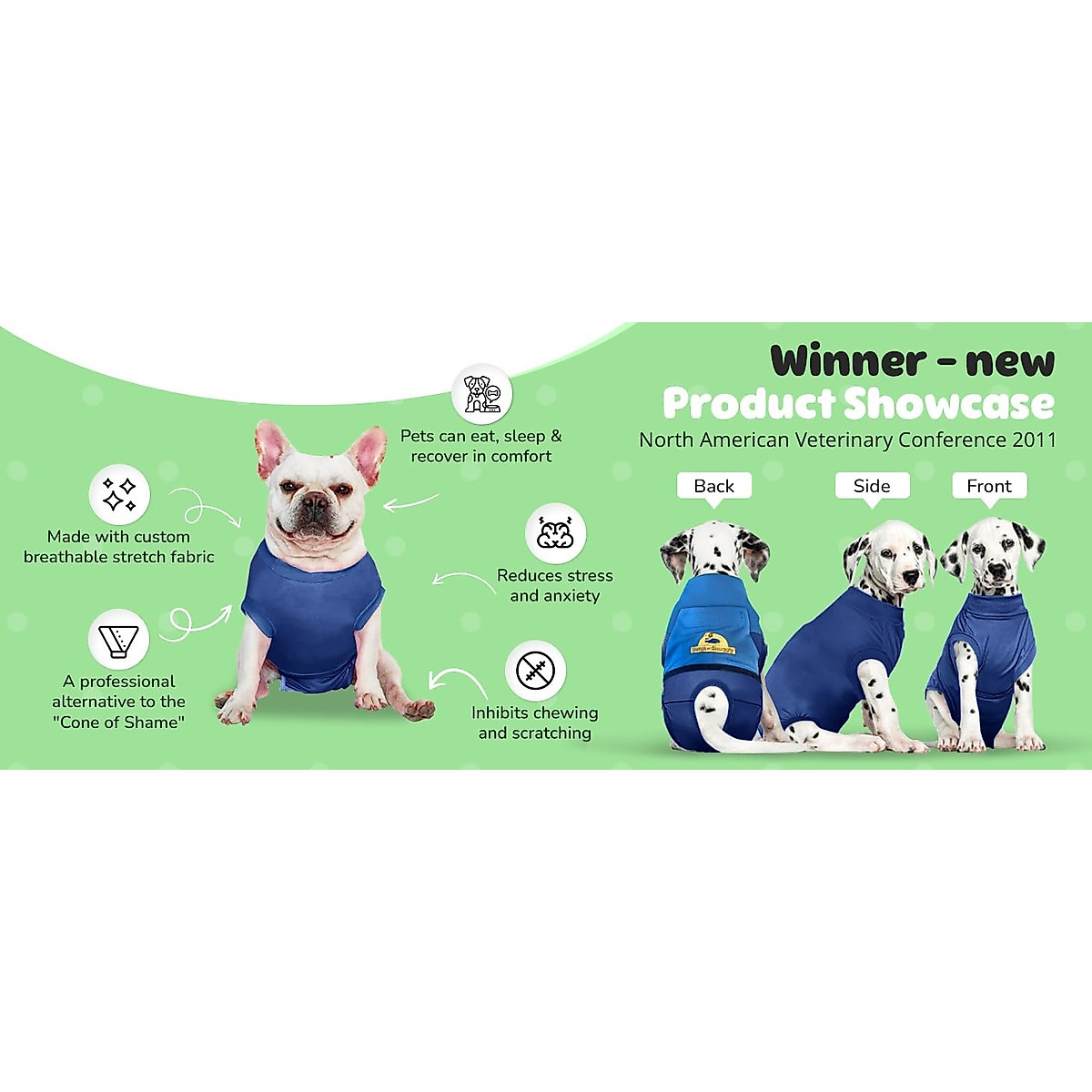 SurgiSnuggly Veterinary Invented Dog Surgical Recovery Suit for Female or Male Dogs,Spay, Neuter Onesie, The Original Surgical Recovery Bodysuit for After Surgery Small, Medium, Large Dogs LL BB EC