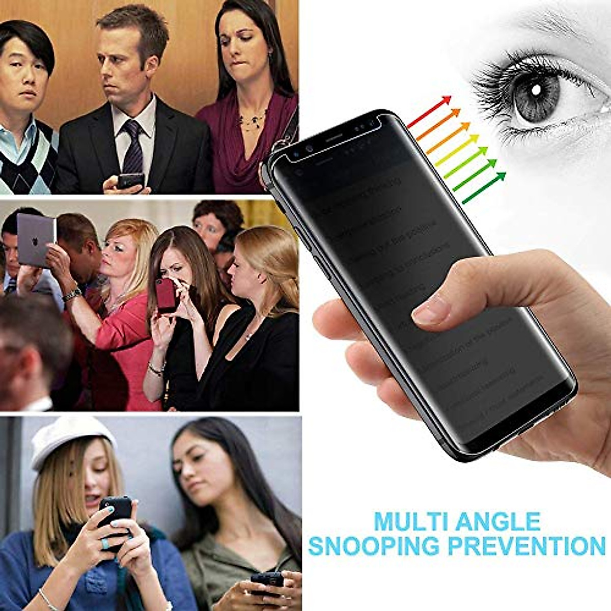 LYWHL 2 Pack for Samsung Galaxy S9 Plus Privacy Screen Protector, Anti-Spy 9H Hardness Tempered Glass Film for Galaxy S9 Plus / S9+ / S8 Plus / S8+ [Case Friendly] [Bubble Free]