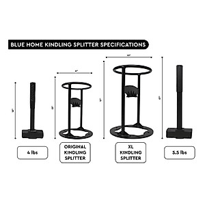 Blue Home XL Kindling Splitter — with 5.5 Lbs Sledge Hammer — Easy Portability — Manual Log Splitter (XL Kindling Splitter)
