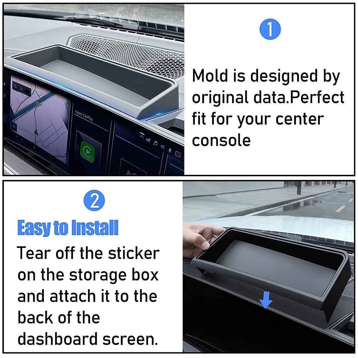 Jaronx Compatible with BMW 3 4 Series Center Console Organizer, 12.3 inch Touch Screen Dash Console Organizer for 3' G20 2023-2024/4' G22 2024,for BMW Dashboard Tray