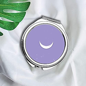 Metal Boys Funny Compatible for Cosmetic Mirror Print Purple Moon