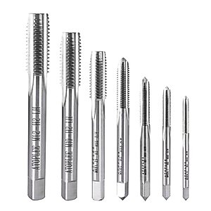 ATOPLEE 7pcs Metric HSS 6542 Left Hand Thread Tap Set, M3 M4 M5 M6 M8 M10 M12