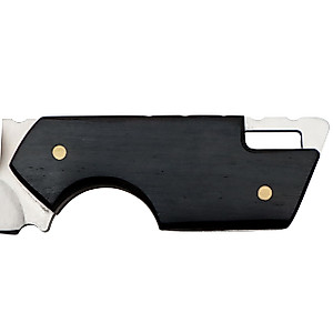 outROAR Gear Stubby Fixed Blade Knife Full Tang with Belt Loop Sheath, Heavy-Duty Tactical, Survival, Camping, Fishing, and Hunting Pocketknife, 2” Length, Wood Grip