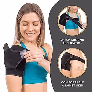 BraceAbility Shoulder Support Brace - Compression Copper Arm Immobilizer Sleeve for Rotator Cuff or Labrum Tears, Bursitis Pain, Impingement, SLAP Injury, Dislocated Recovery for Men and Women (L/XL)