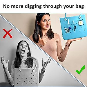 CONLI 14 Pack Bag Accessories Set Suitable for Bogg Bag, Insert Charm Keychains Compatible with Beach Bags, Decorative Bag Charms with Sturdy Clip for Rubber Beach Tote Bag