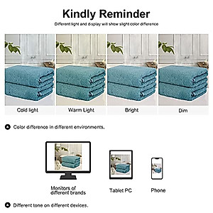 PiccoCasa Bathroom Hand Towels, 16 x 28 Inch - Soft 100% Cotton Highly Absorbent Hand Towel Face Drying Towel for Bath, Hand, Gym and Spa(Teal Blue, 2 Pack)