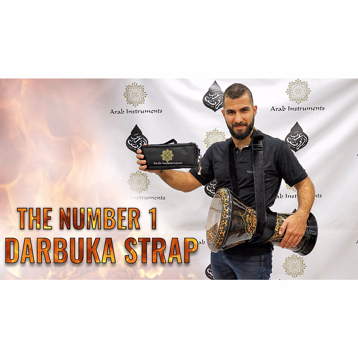 Doumbek/Darbuka Black Premium Strap + Key chain