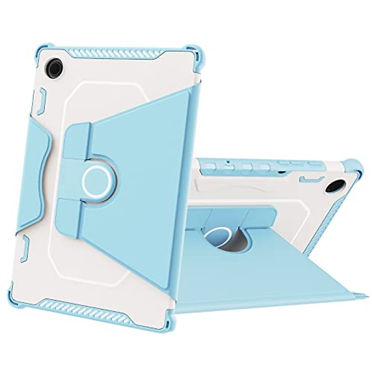 Stand Tablet Cover Lightweight Rugged Shockproof Compatible with Samsung Galaxy Tab A8 10.5 inch 2021 (SM-X200/X205) Tablet Case,Folding Stand Folio Cover Protective with Shoulder Strap/Auto Sleep Wak