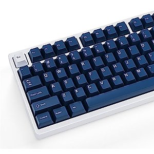kfaPBT White on Navy Keycap Set for Mechanical Keyboard, 152 Keys Set Custom Keycap Set, Cherry Profile, Compatiable with 100%, 75%, 65%, 60% Keyboards