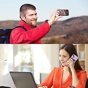 TIHYWR Leather Phone Card Holder Phone Wallet, Stick Back Phone Wallet Sticker Stylish Phone Case Credit Card Holder, Suitable for iPhone, Samsung, Android and Most Smart Phones.Five Color Flowers