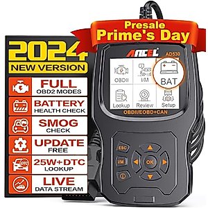 (Upgraded AD310) ANCEL AD530 OBD2 Scanner Diagnostic Tool with Battery Test Car Engine Light Code Reader ScanTool, All OBD2 Function Enhanced Code Definition and Upgraded Graphing Battery Status