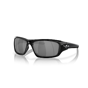 Oakley Men's OO9236 Valve Rectangular Sunglasses, Polished Black/Black Iridium, 60 mm