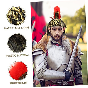 Hemobllo Samurai Hat Costumes for Men Mens Pirate Costume Roman Helmet Gladiator Helmet Plastic Aldult Golden Samurai Helmet Roman Soldier Costume