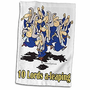 3D Rose Ten Lords A-Leaping Hand/Sports Towel, 15 x 22